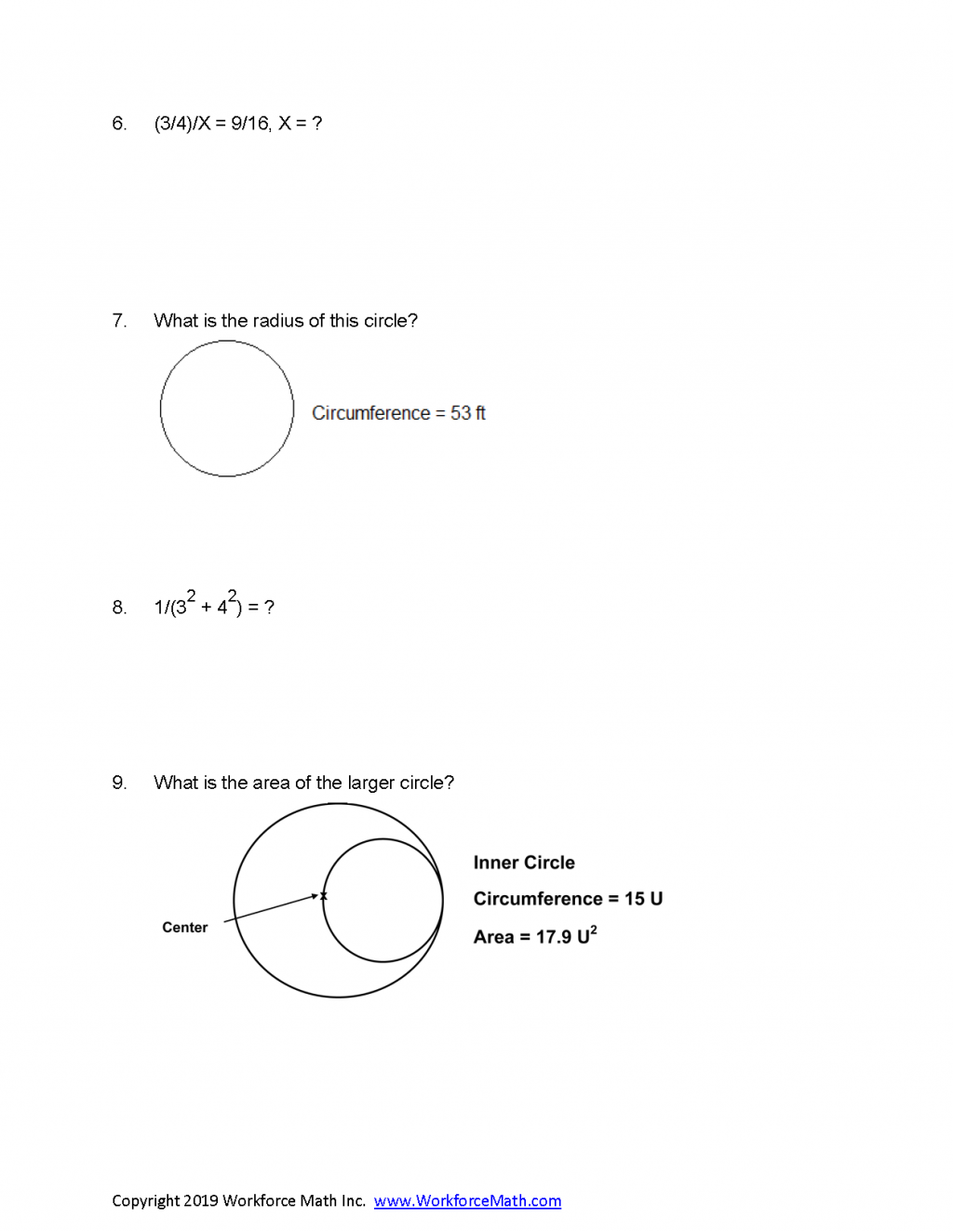 Workforce Math Assessment Test – WORKFORCE MATH