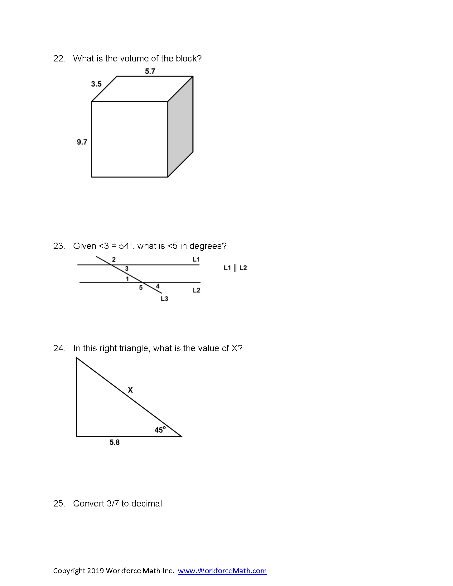 Workforce Math Assessment Test – WORKFORCE MATH